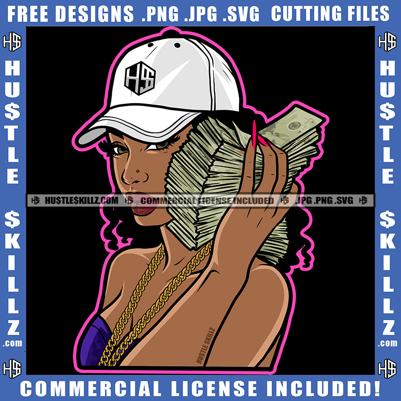 Nubian Woman Wearing Base Ball Cap Grind Grinding Melanin Girl Holding