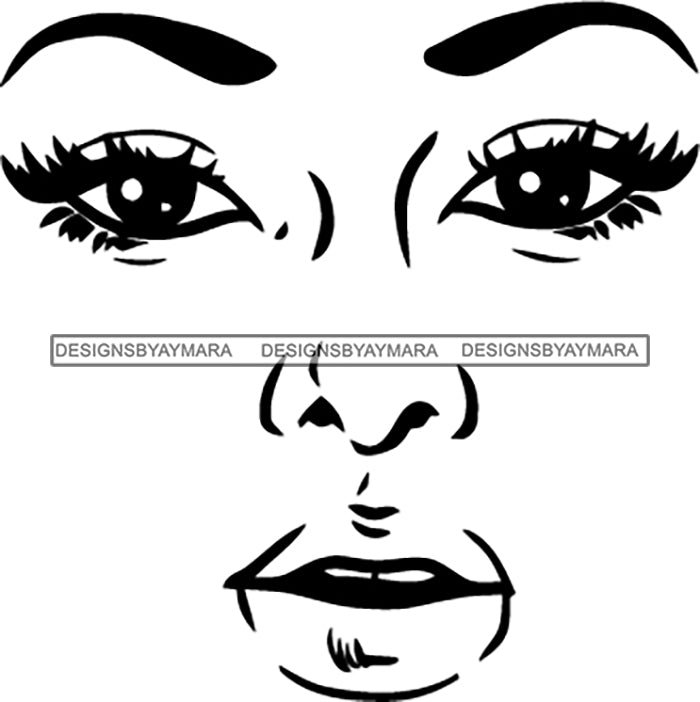 Face Outline SVG JPG PNG Vector Clipart Cricut Silhouette Cut Cutting ...